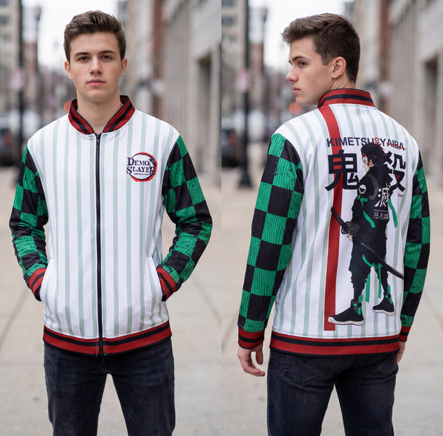👇 🌸 Demon Slayer Tanjiro Inspired Bomber Jacket – Sezo Official